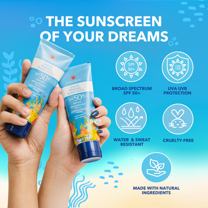 MAGWAI Reef Safe Sheer Mineral Sunscreen SPF 50+ – The Good Store PH
